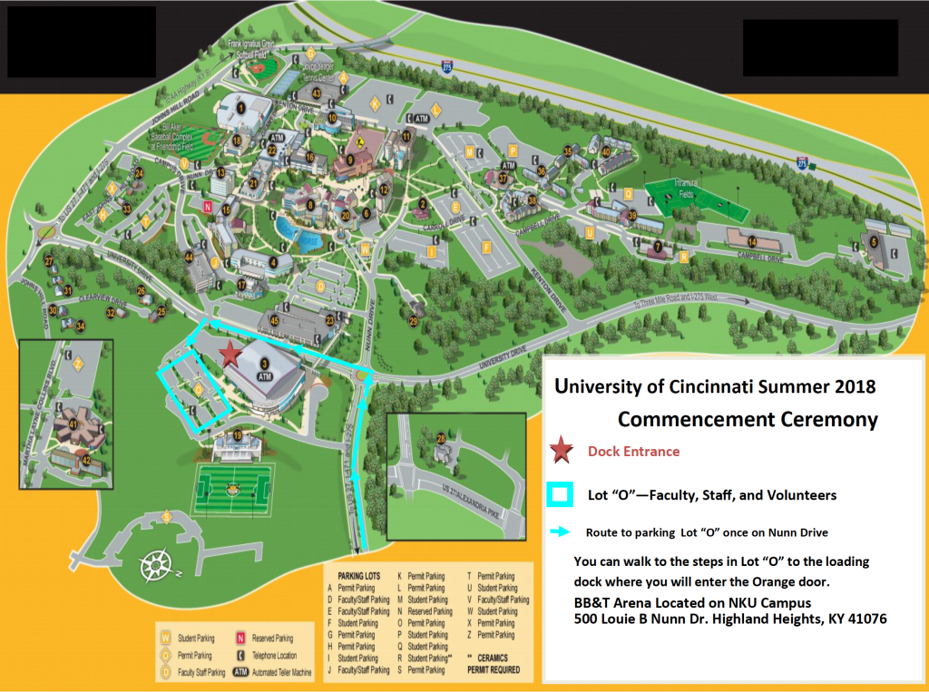 Map for 2018 Summer Commencement – University of Cincinnati